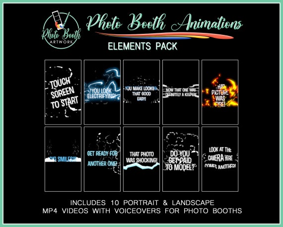 Elements Photo Booth Animation Pack. Portrait & Landscape. - Etsy