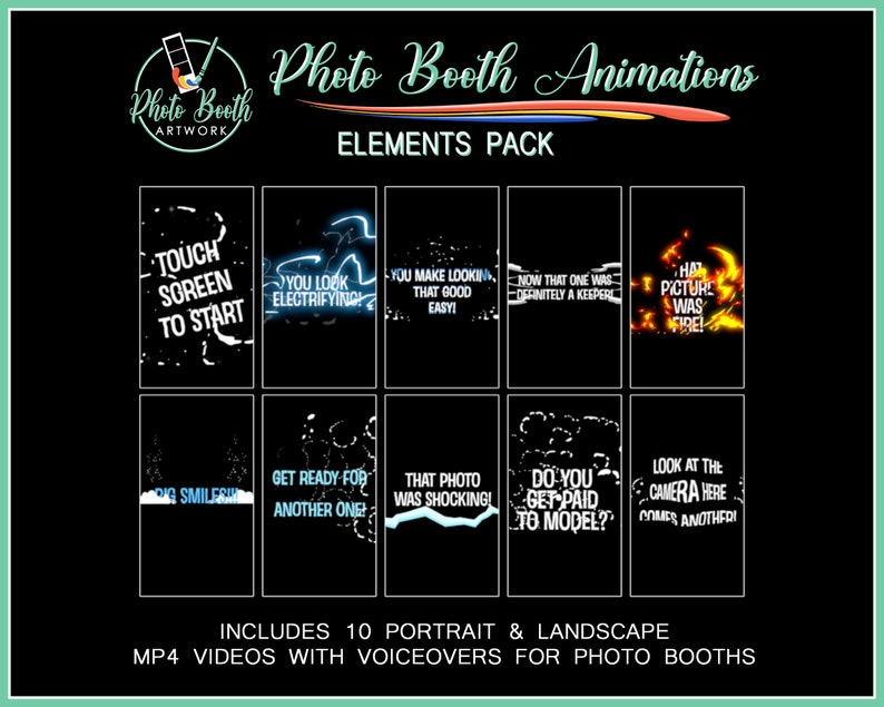 Elements Photo Booth Animation Pack. Portrait & Landscape. Magic Mirror ...