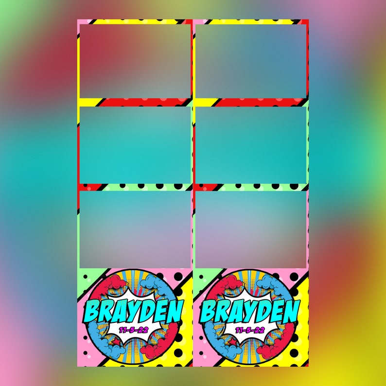 Custom Photo Booth Template Designs | Event Photo Strips (digital ...