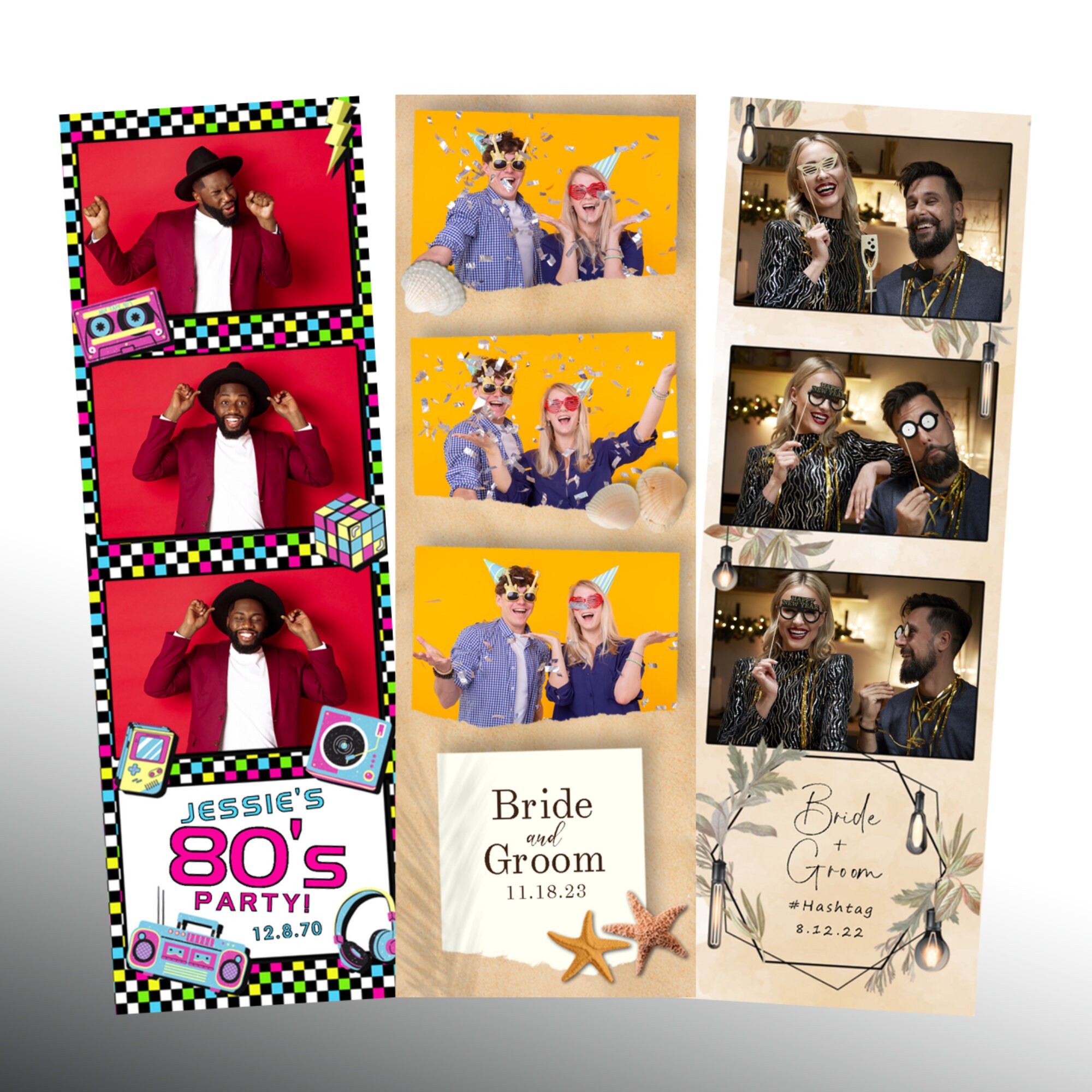 Custom Photo Booth Template Designs | Event Photo Strips (digital ...