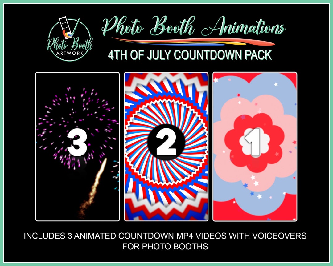 4th of July Photo Booth Animations | Countdown MP4 Videos (digital ...