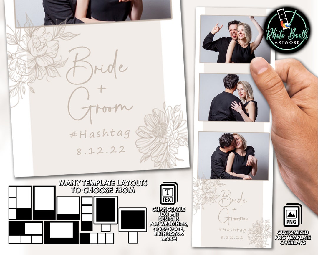 Juliet Photo Booth Template | Floral Wedding Design (digital Download ...