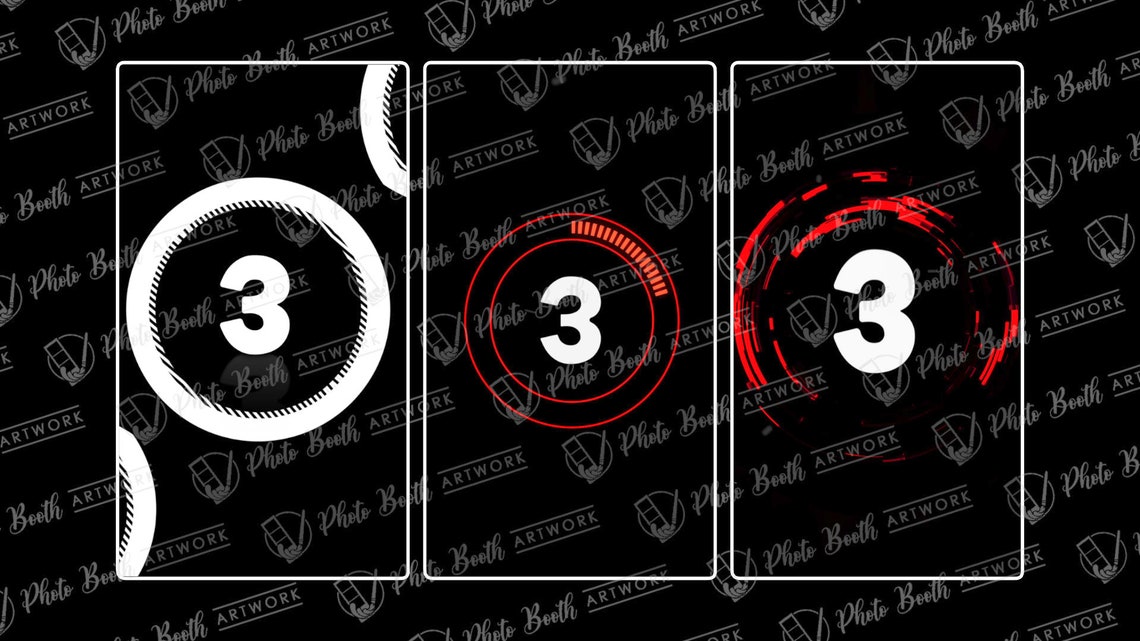 Ring Countdown Pack | Set of 3 Animations for Photo Booths, Mirror Booth, Selfie Stations, & Any ...
