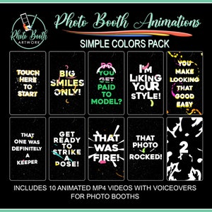 Simple Colors Photo Booth Animation Pack | Portrait Vertical | Magic ...