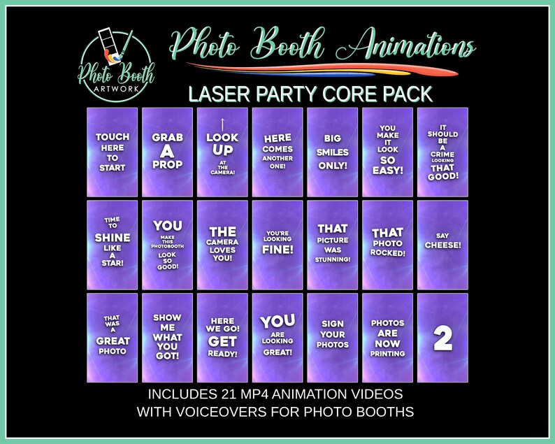 Laser Party Photo Booth Animations | Portrait Vertical (digital ...