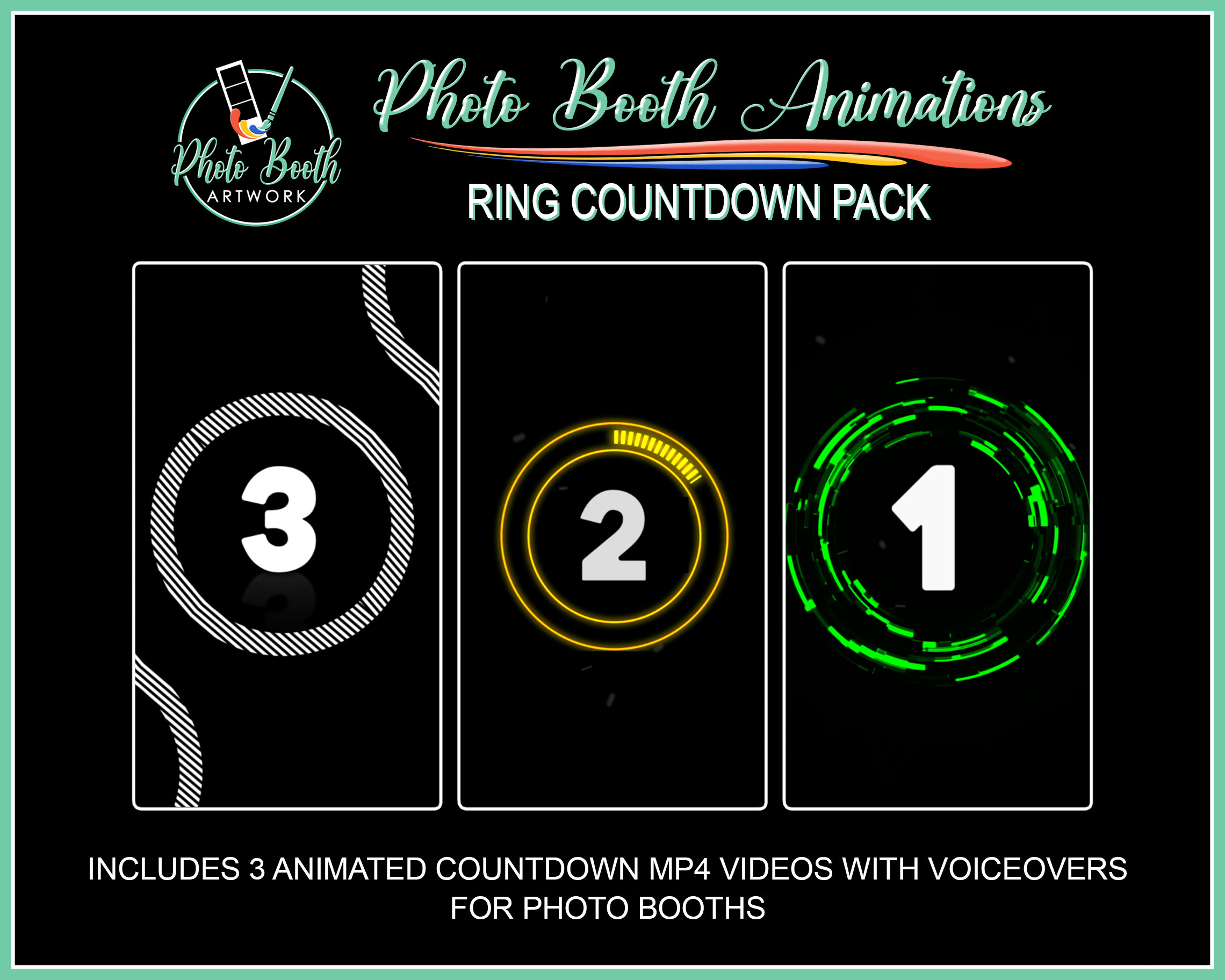Ring Countdown Pack | Set of 3 Animations for Photo Booths, Mirror ...
