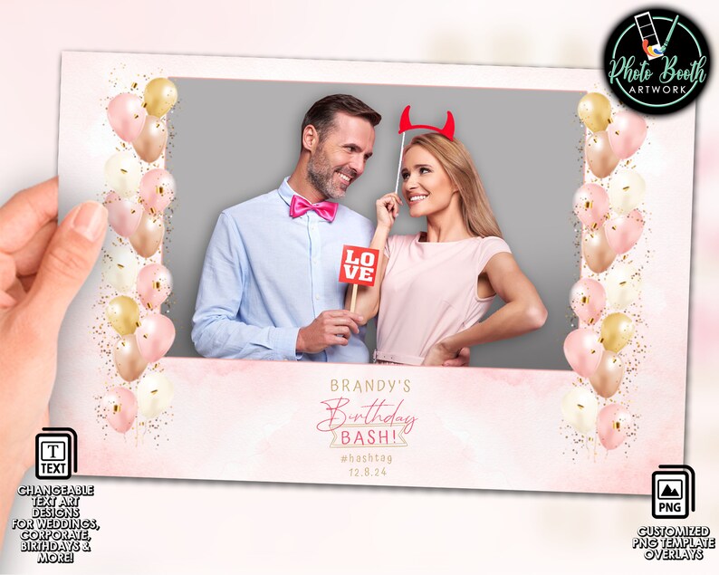Customizable Birthday Photo Booth Template | Brandy (digital Download ...