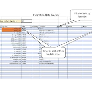 Expiration Date Tracker Excel Template for Small Businesses - Etsy ...