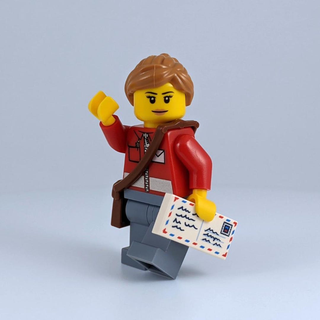 Postwoman Minifigure With Letter and Mail Bag - Custom MOC - Etsy