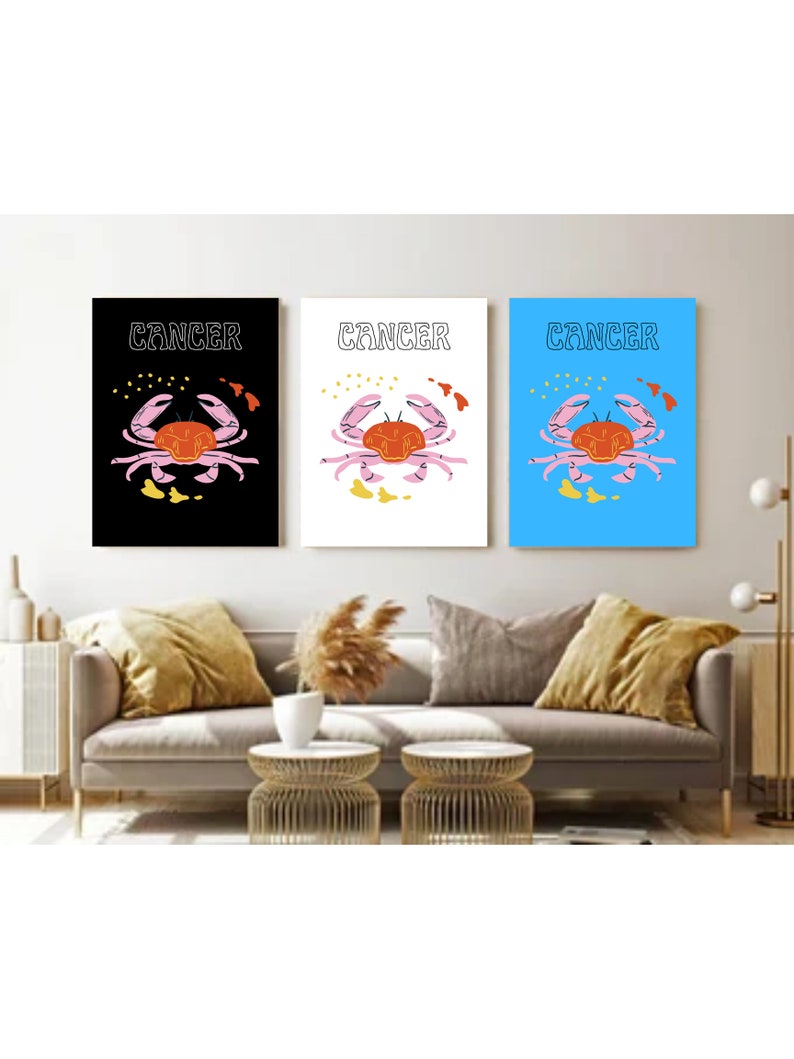 Zodiac Printable Posters Cancer Posters Set of 3 Cancer Zodiac Posters ...