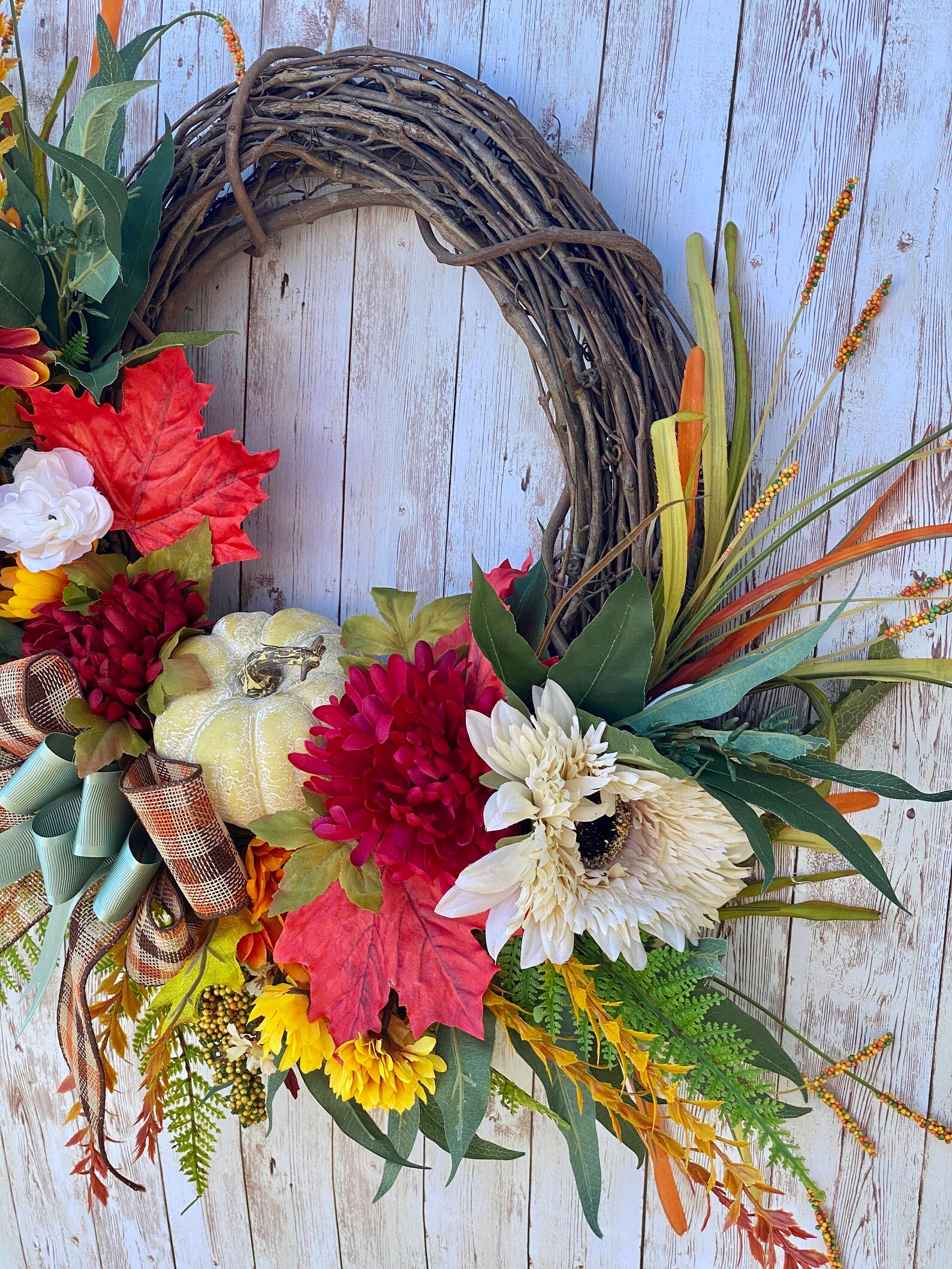 Colorful Fall Grapevine Wreath Autumn Wreath Front Door - Etsy