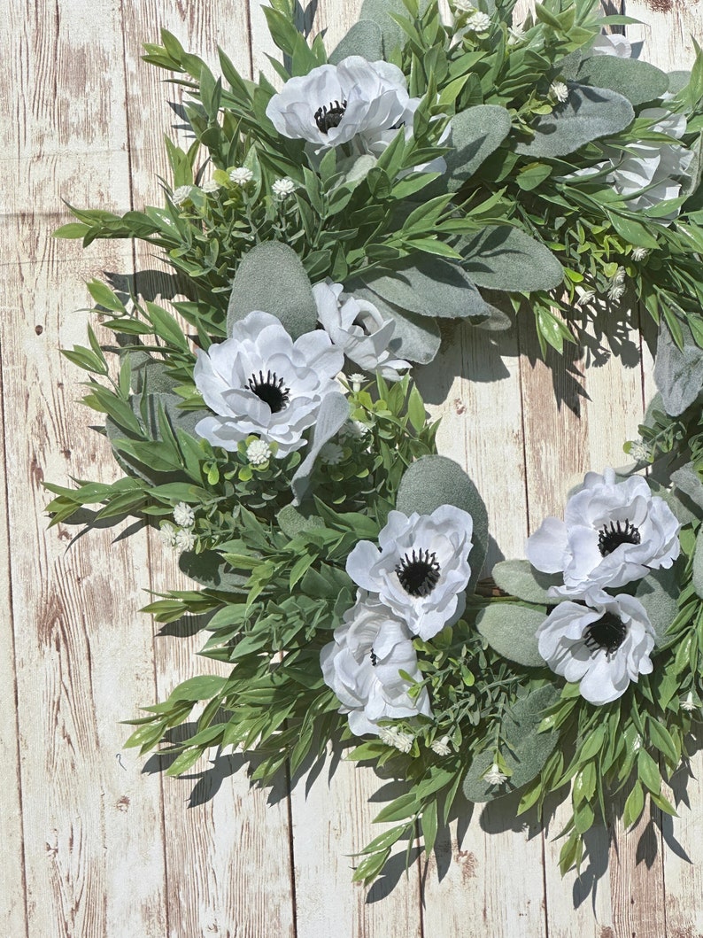 Mini Grapevine Wreath, Year-round Wreath, Grennery, White Daisies ...
