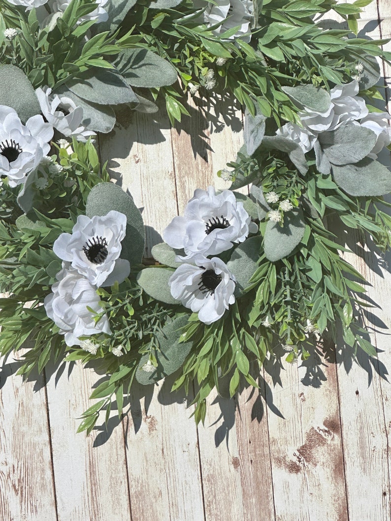 Mini Grapevine Wreath, Year-round Wreath, Grennery, White Daisies ...