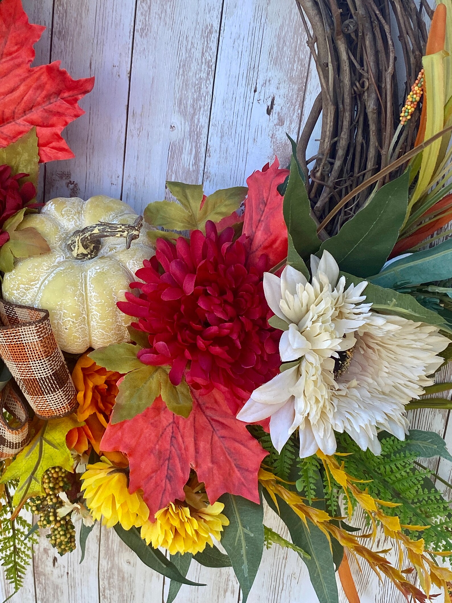 Colorful Fall Grapevine Wreath Autumn Wreath Front Door - Etsy