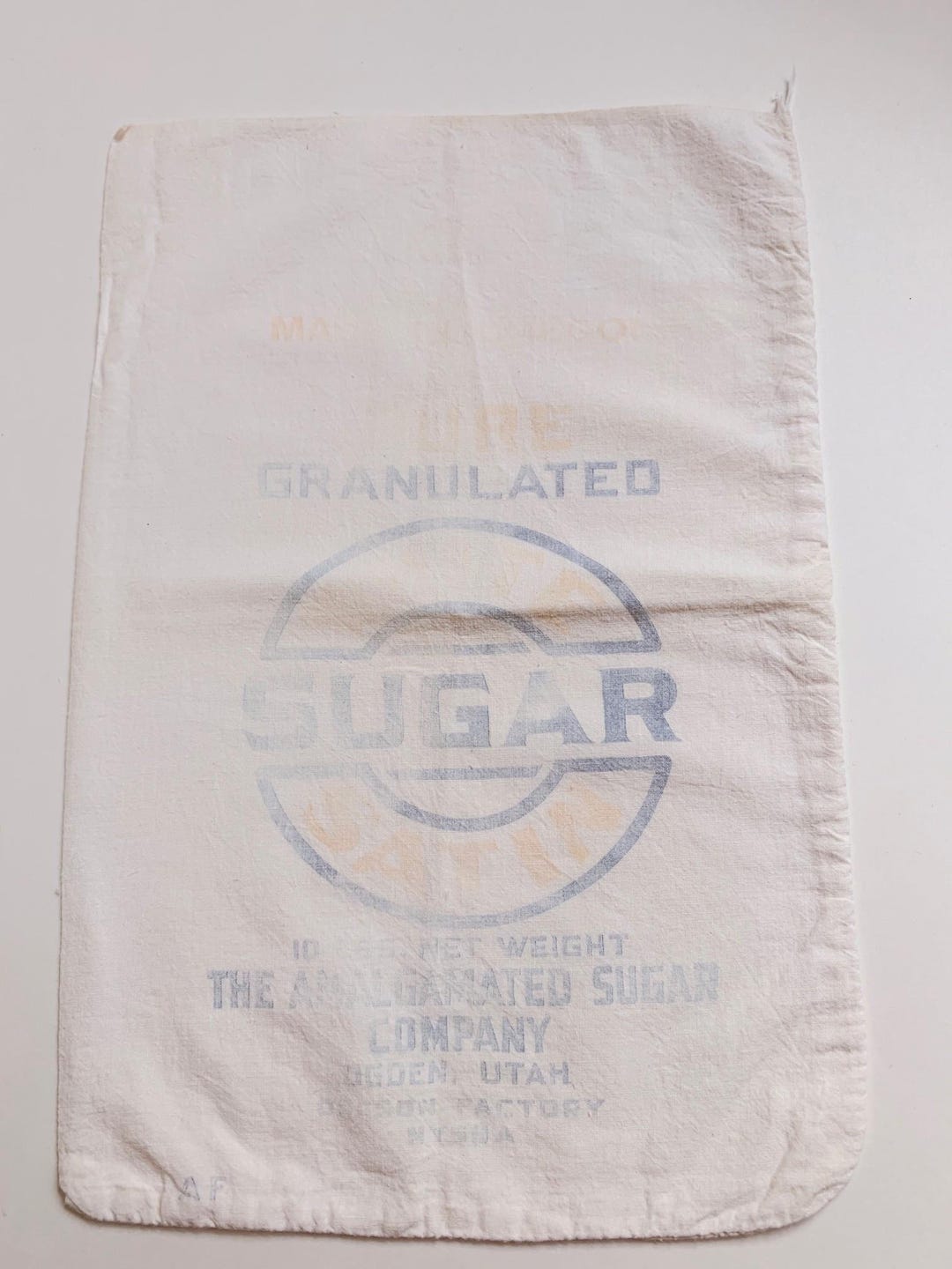Vintage White Satin Sugar Bag Sack Feedsack Farmhouse Primitive Decor ...