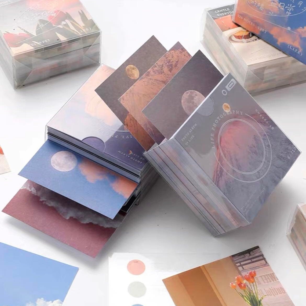 Aesthetic Note Paper for Note Taking Cute Scenery Notepad Non-sticking ...