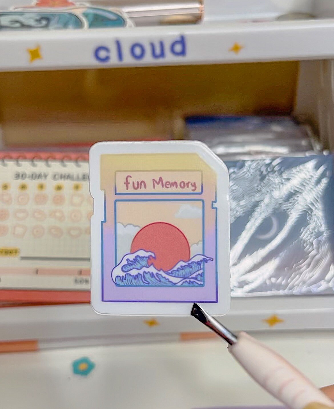 Cute Aesthetic Stickers SD Memory Card Stickers iPad Water Bottle Decor ...