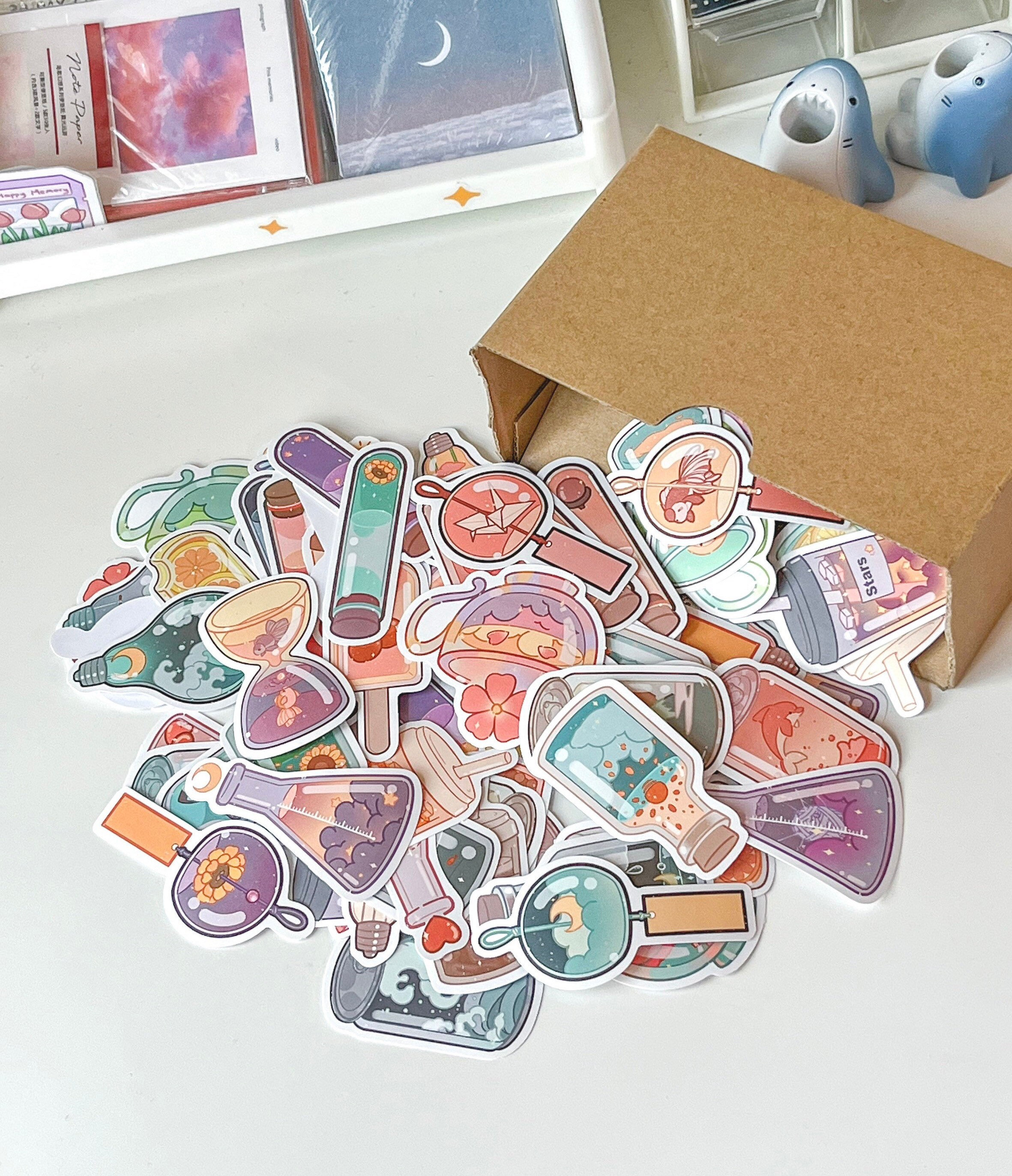 Mystic Bag Cute Aesthetic Drink Sticker Pastel Color Stickers - Etsy