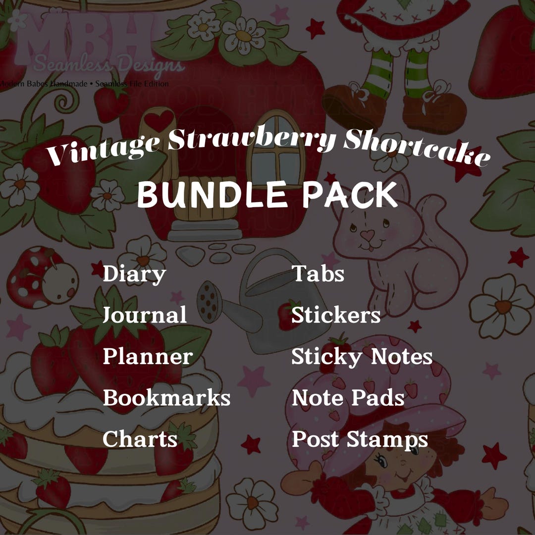 Vintage Strawberry Shortcake All in One Bundle stickers/diary/pages ...