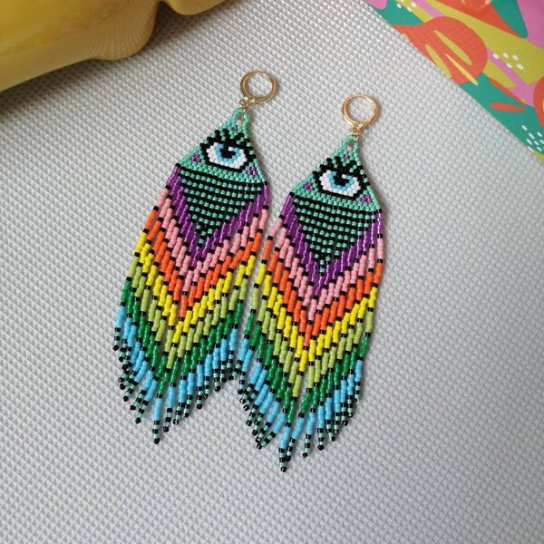 Native Americans Beaded Earrings - Etsy UK