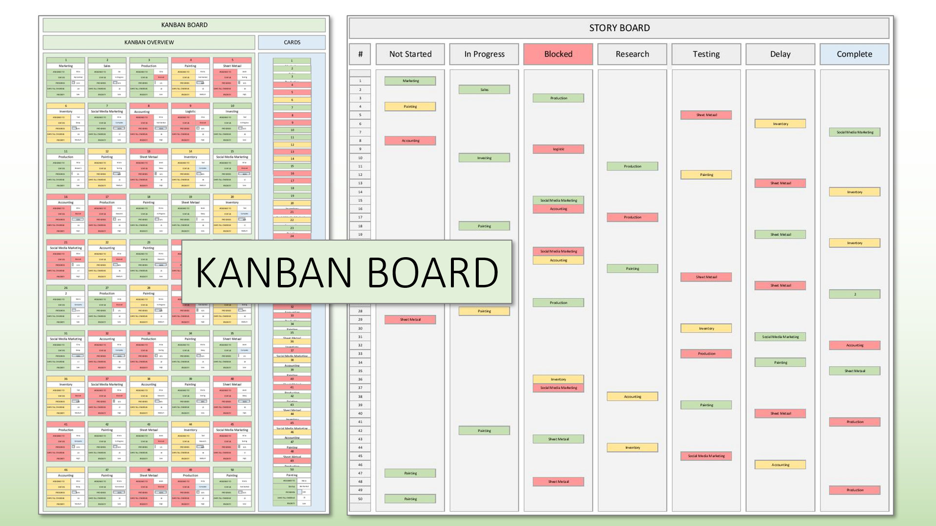 Gantt Chart With Built in Kanban Board Calendar - Etsy