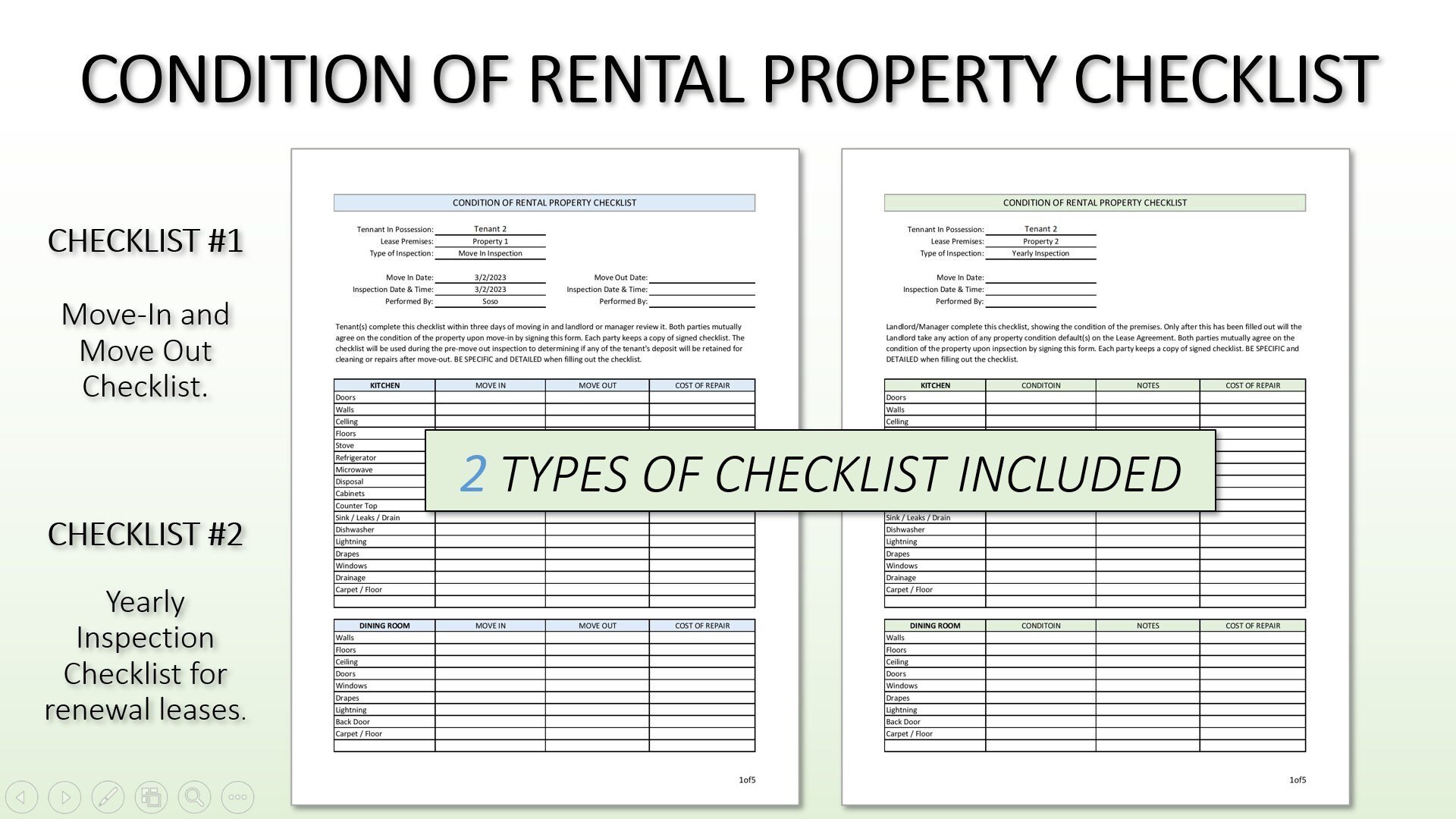 Condition of Rental Property Checklist - Etsy