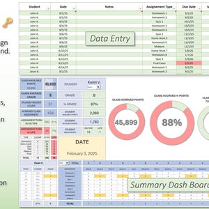 100-student's Roster & Assignments Ultimate Gradebook | Report Card ...