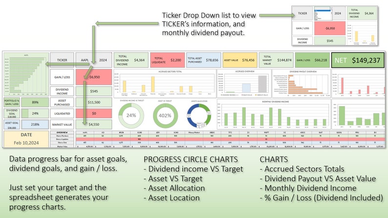 Dividend & Stock Portfolio Tracker | Simple Edition - Etsy
