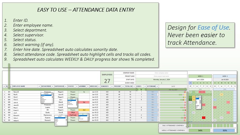 Ultimate Attendance Tracker - Etsy