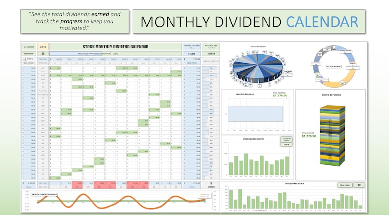 ULTIMATE Dividend & Stock Portfolio Tracker | 30 Positions - Etsy