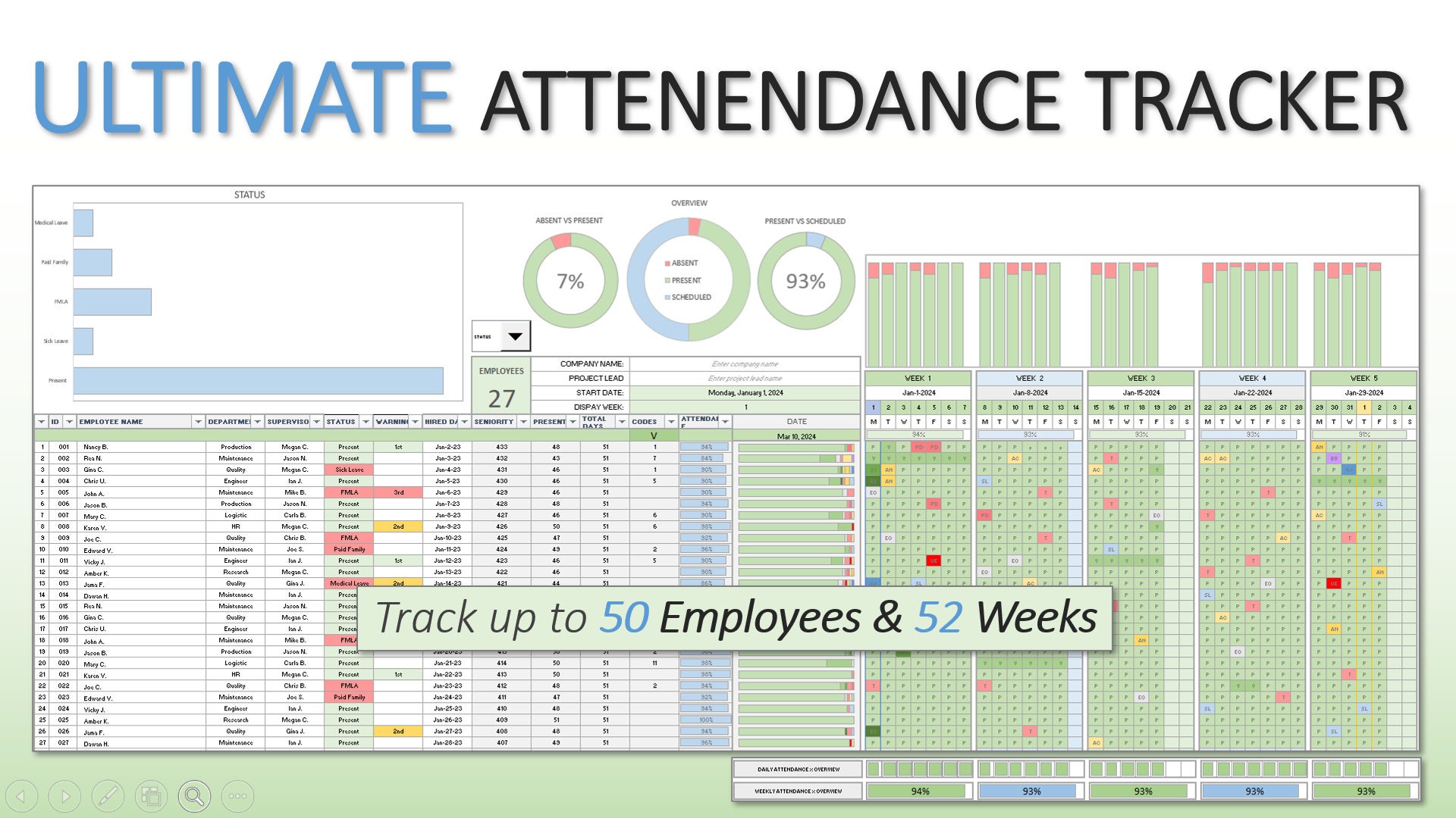 Ultimate Attendance Tracker - Etsy