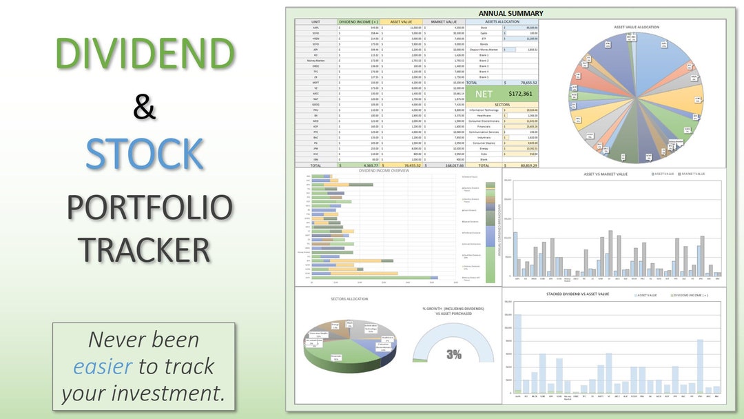 Dividend & Stock Portfolio Tracker | Simple Edition - Etsy