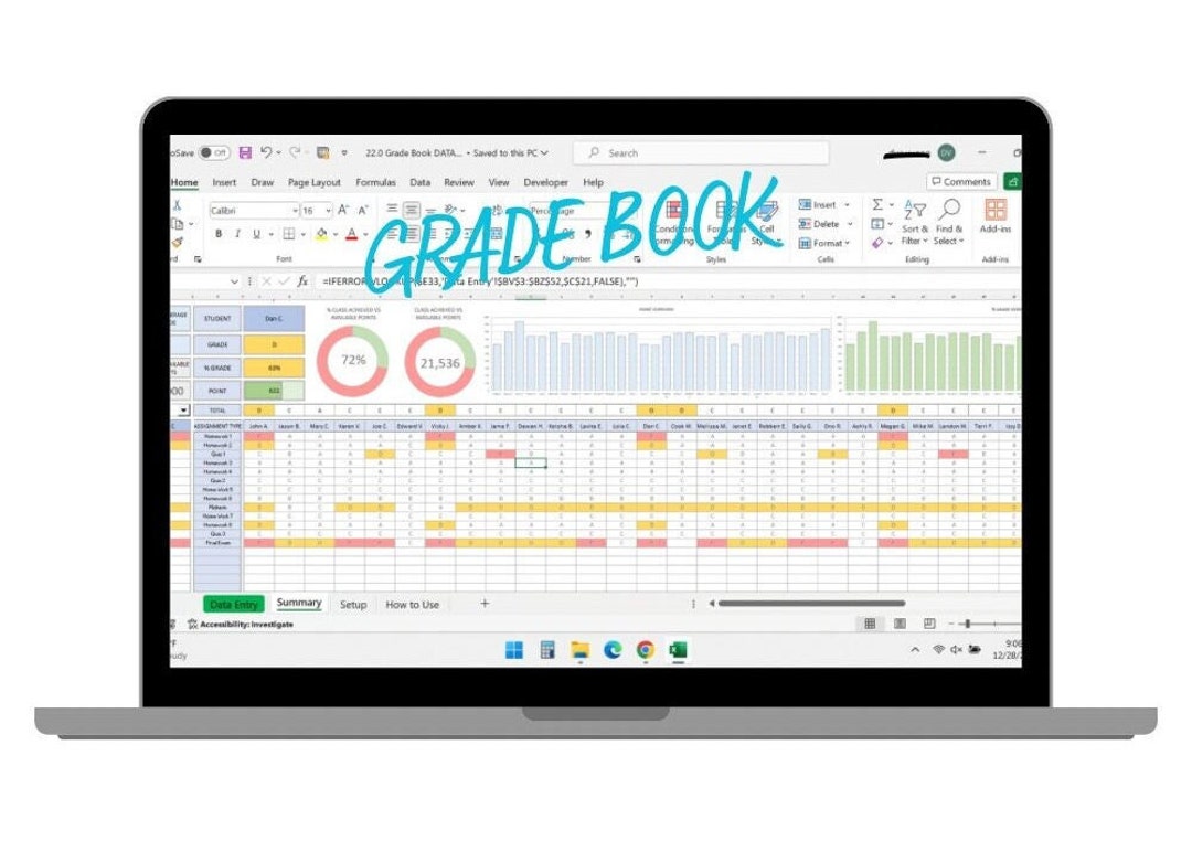 Gradebook Simple Edition - Etsy