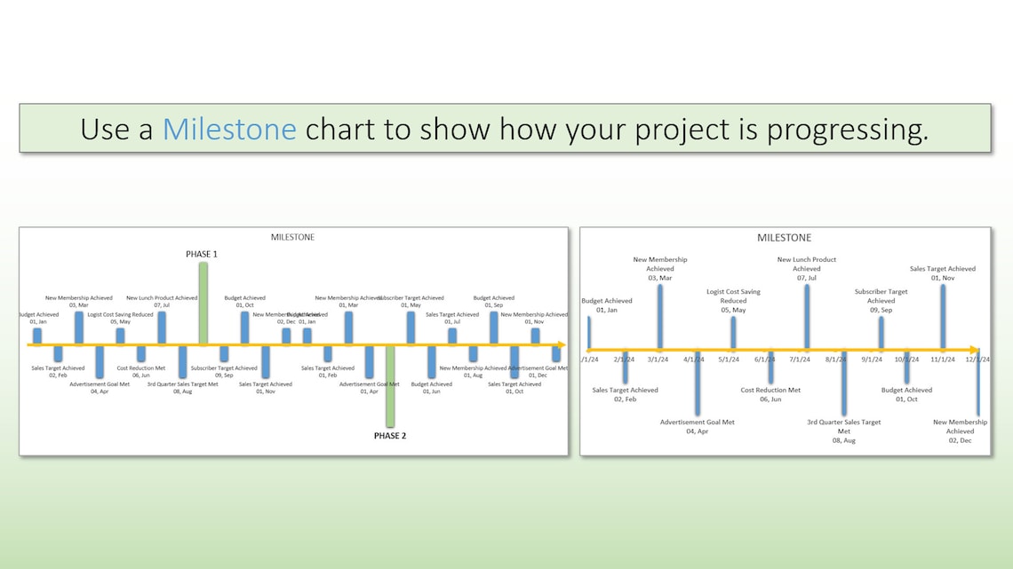 Milestone Timeline Chart Template Creator - Etsy