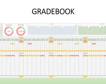 Teacher Gradebook Printable Attendance Gradebook Grade Sheet - Etsy