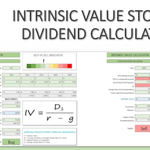 Dividend & Stock Intrinsic Valuation Calculator - Etsy
