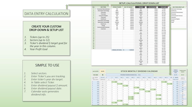 Dividend Calendar Payment Tracker | Ex/eff Date Calendar - Etsy