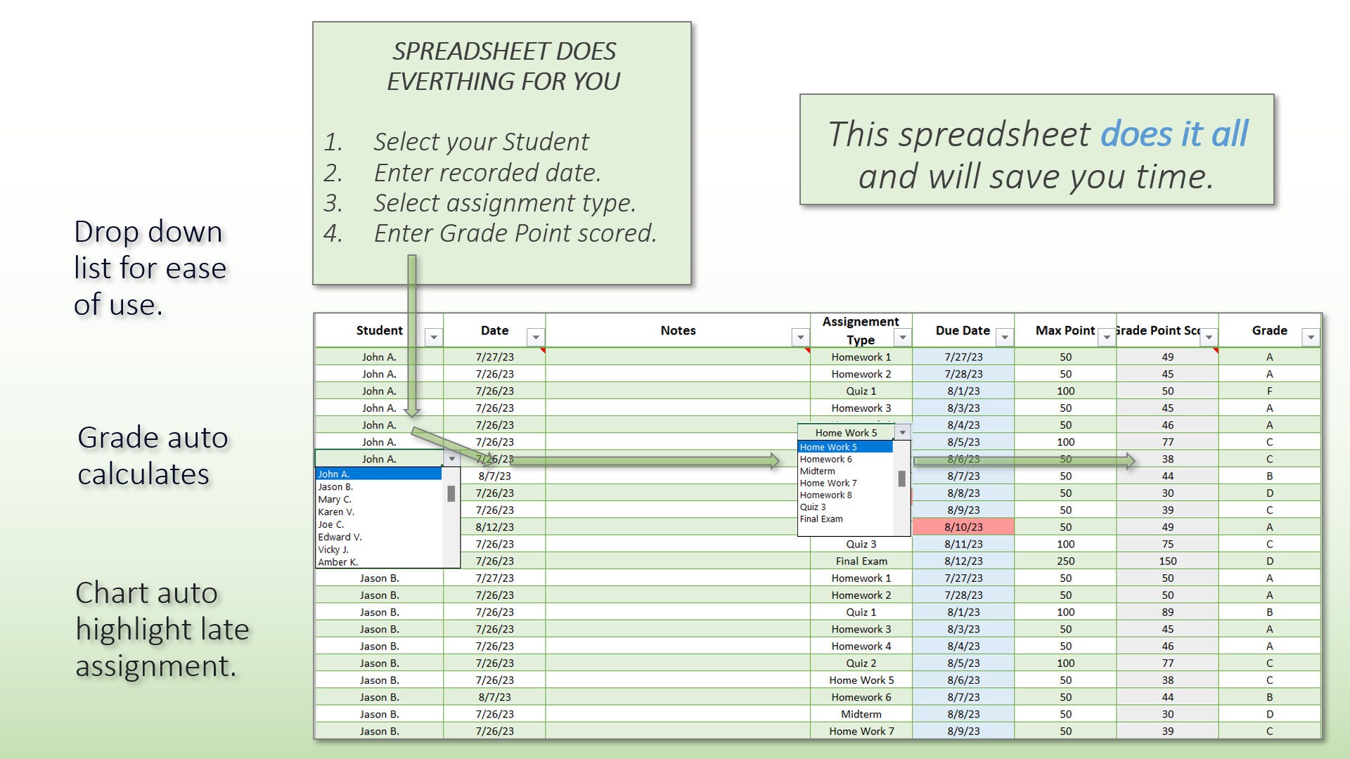 Gradebook Simple Edition - Etsy