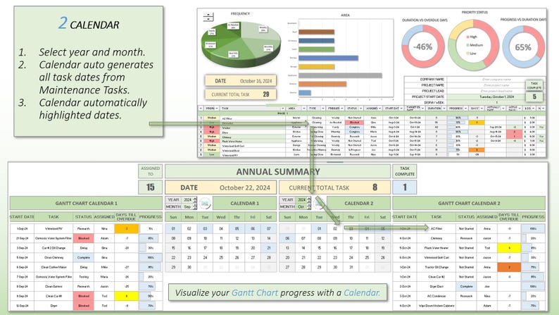 Maintenance Schedule Tracker for Home & Business | Gantt Chart | Kanban ...