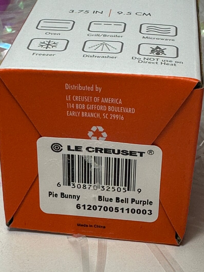 Le Creuset Blue Bell Baking Purple Pie Funnel Bunny Rabbit - Etsy