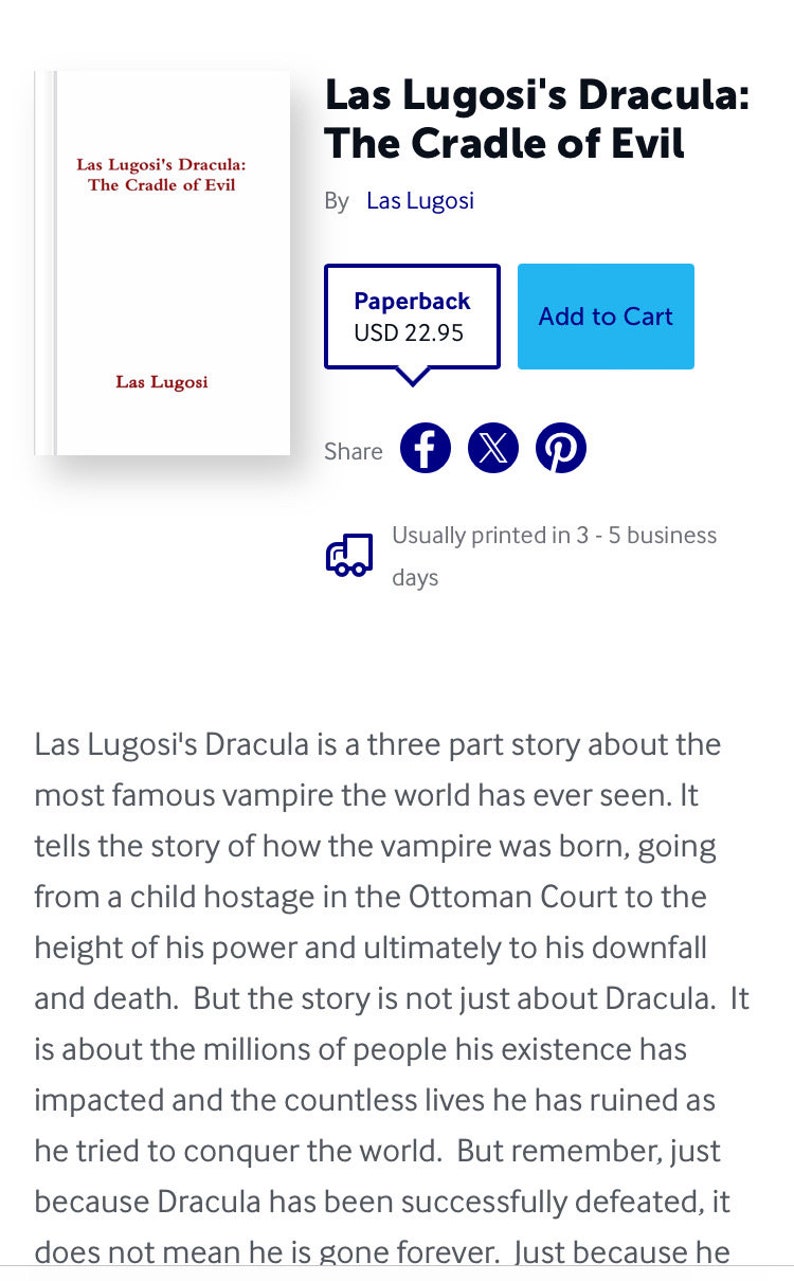 Las Lugosis Dracula: the Cradle of Evil - Etsy