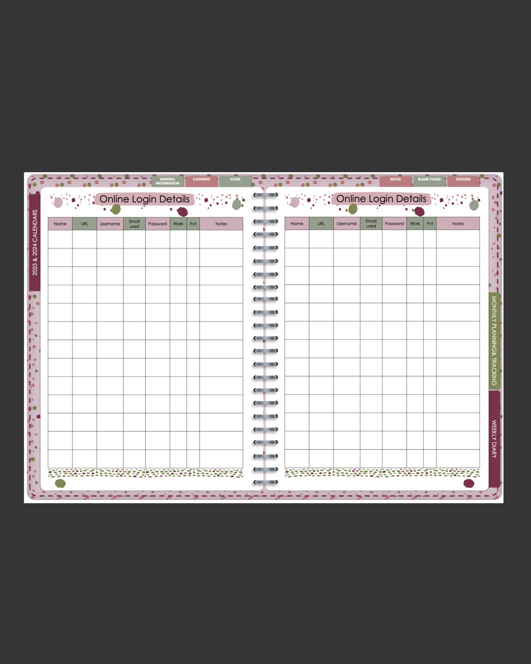 Work From Home Planner WFH Organiser Digital Planner/ Organiser Home ...