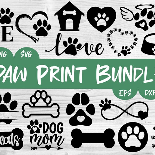 Dog Paw Print Svg. Vector Cut File for Cricut Silhouette Png - Etsy