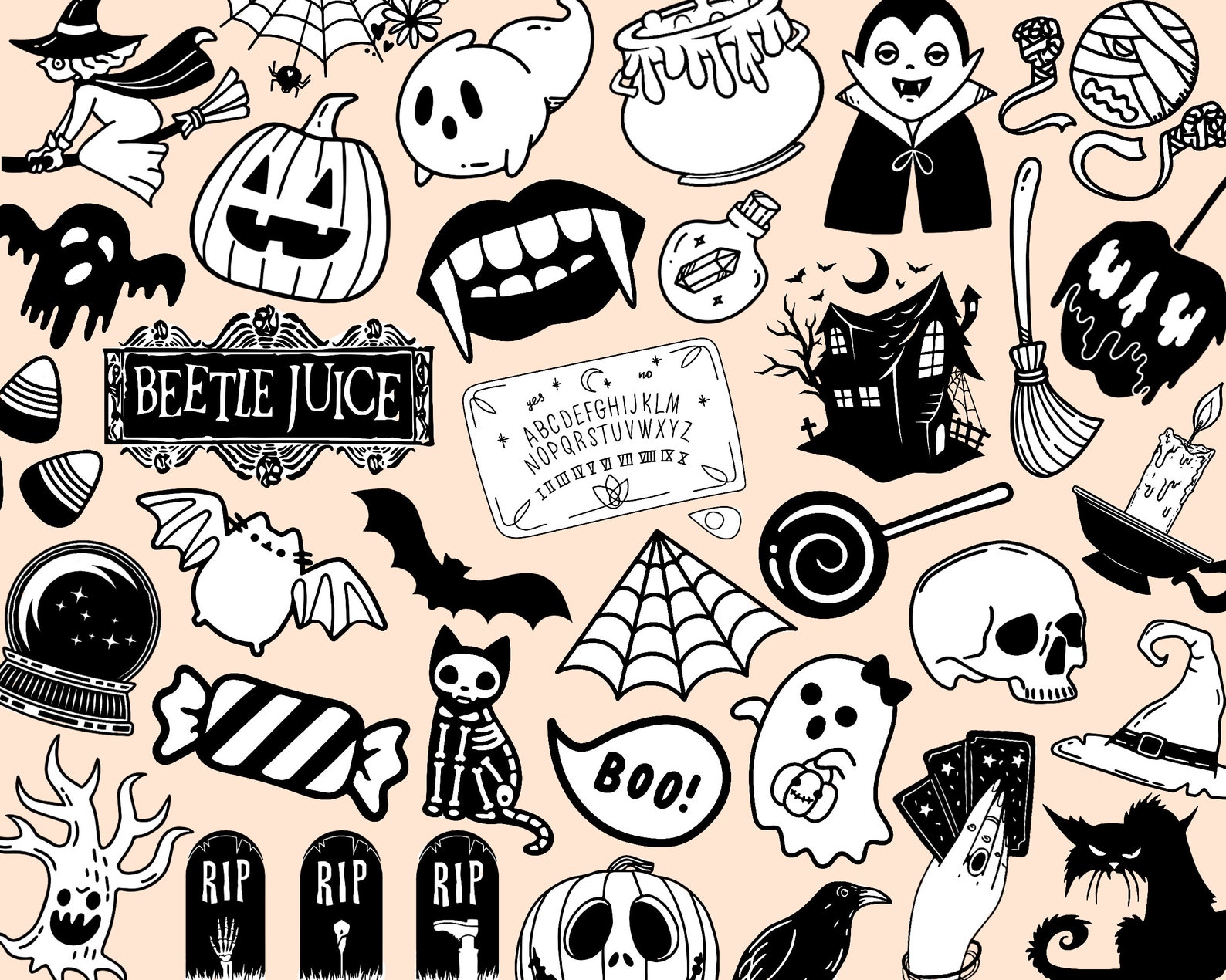 Spooky Vibes SVG Bundle, Halloween Svg, Spooky Svg, Files for Cricut ...