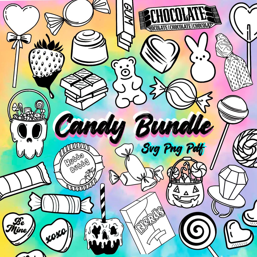 Candy SVG Bundle, SVG Bundles, 41 Designs, Digital Download, Cricut Cut ...