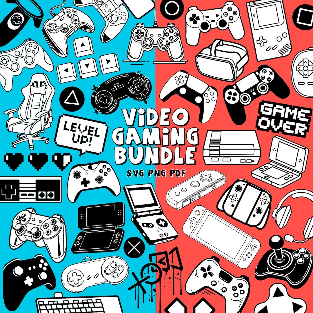 Video Gaming Svg Bundle, 40 Designs, Sublimation, Silhouette, Cricut ...