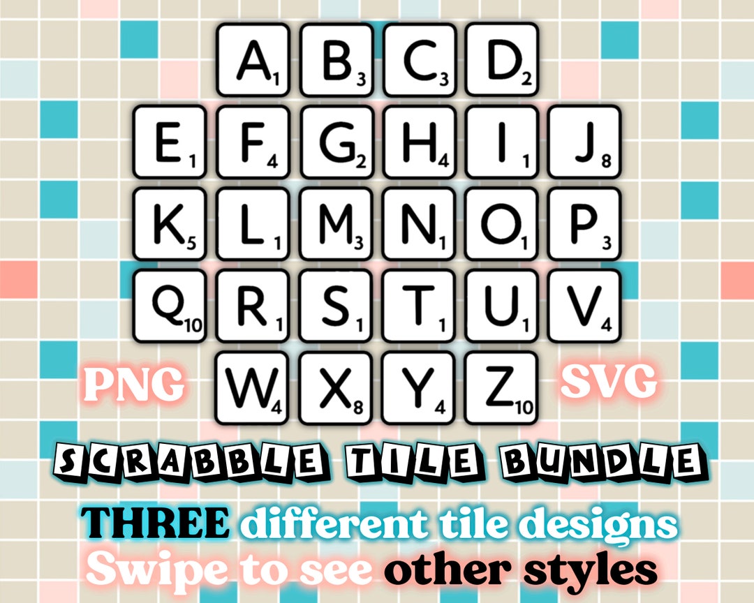 Scrabble Tile SVG Bundle, SVG Bundle, Png, Letter Svg, Alphabet Svg ...