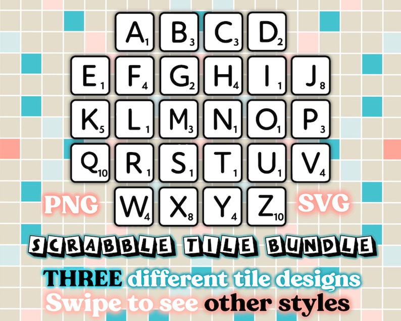 Scrabble Tile SVG Bundle, SVG Bundle, Png, Letter Svg, Alphabet Svg ...