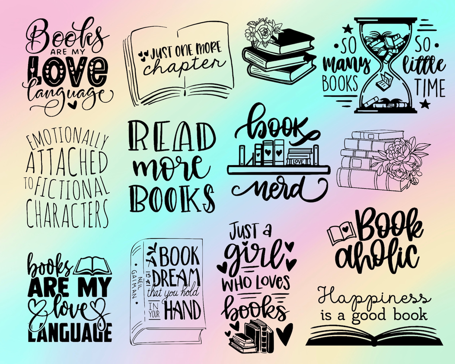 Book Lover SVG Bundle Book Nerd SVG Bookworm SVG Books Svg - Etsy