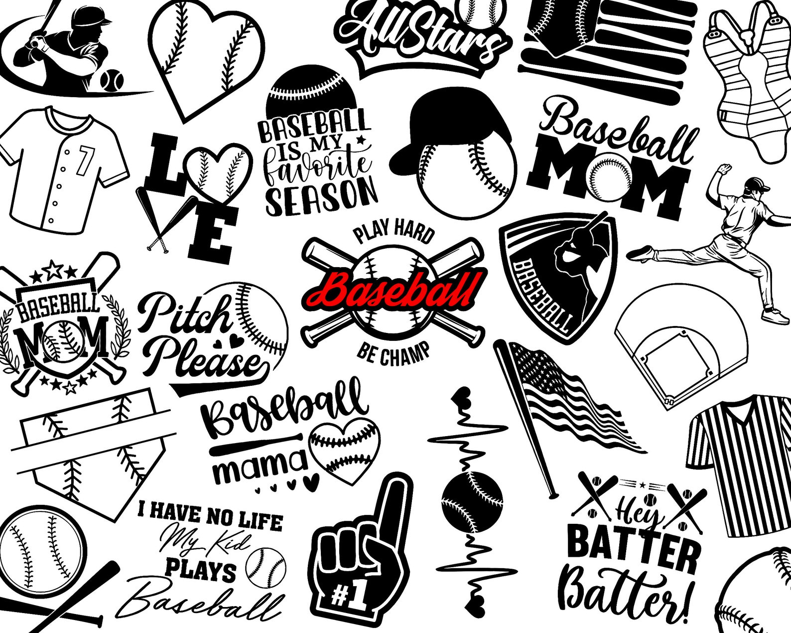 Baseball SVG Bundle, Sports Svg, SVG Files for Cricut, Png, Svg Bundles ...